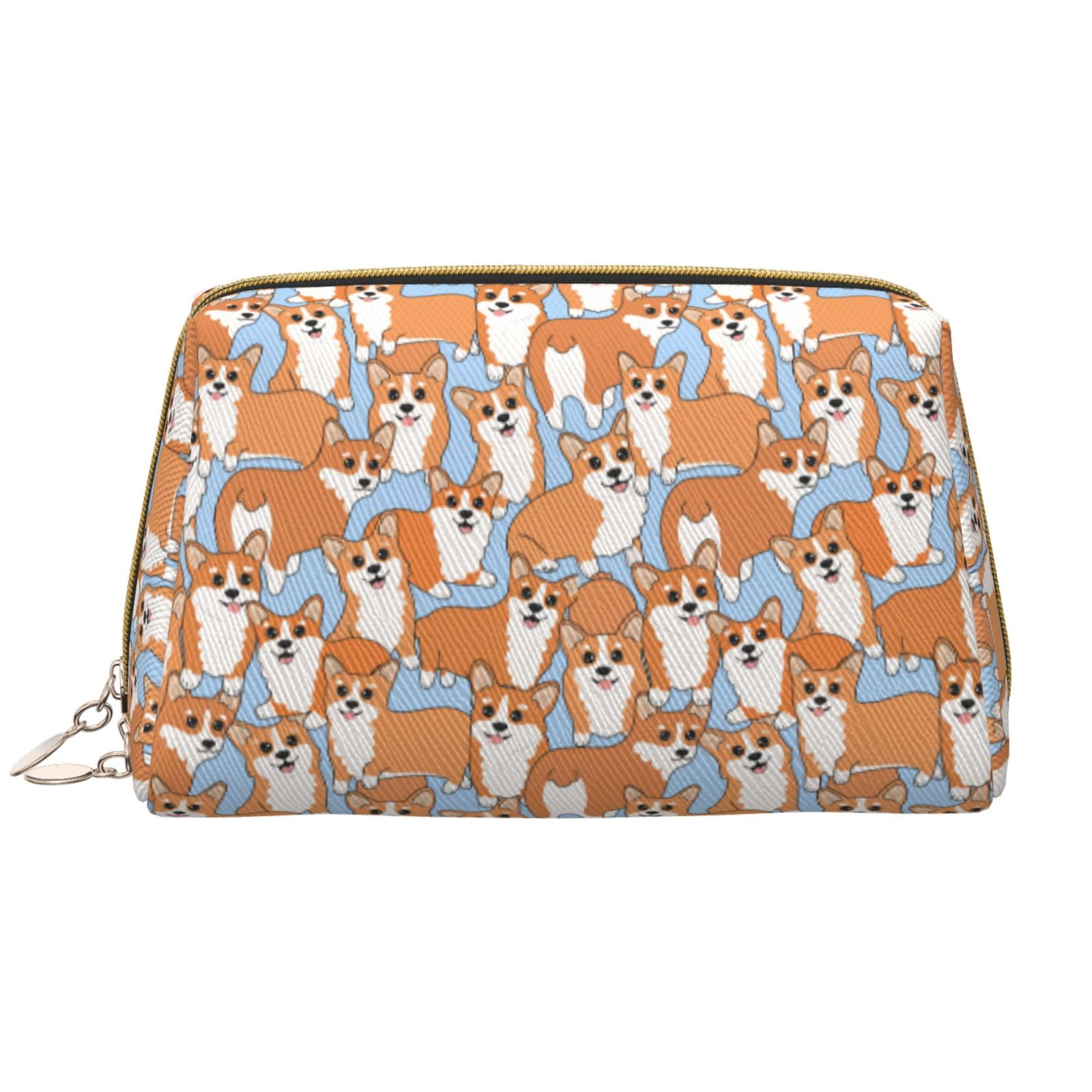 Cute Corgi Dog Funny_B Makeup Bag, Large Capacity Cosmetic Bag Portable ...