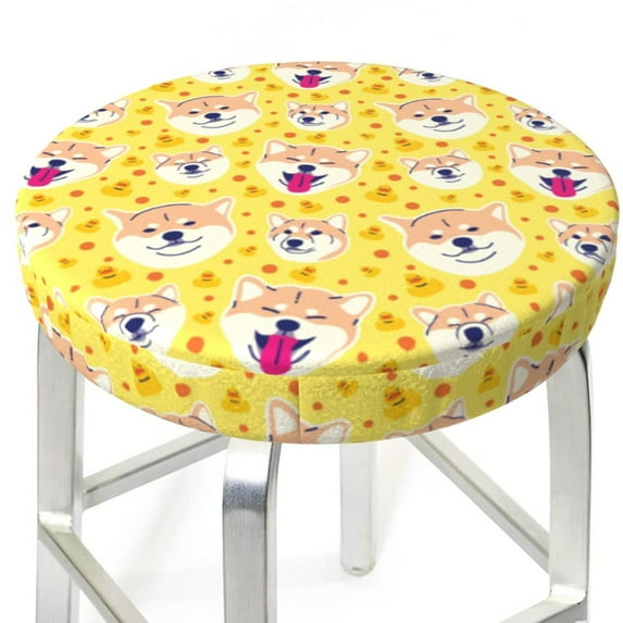 Cute Corgi Dog Funny Duck Bar Stool Covers - Stretch Round Seat Covers ...