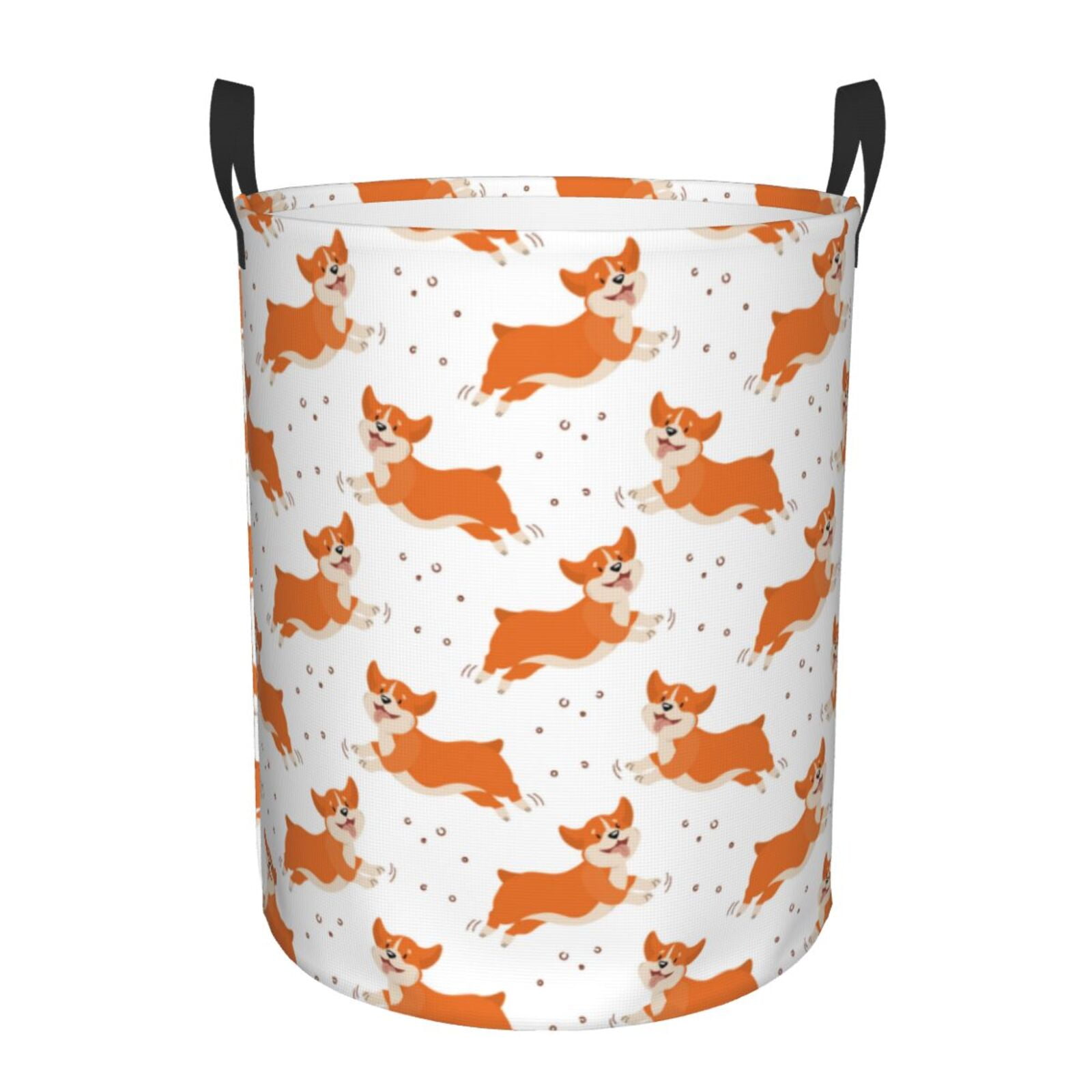 Cute Corgi Dog Funny_F Laundry Basket with Handles - Freestanding ...