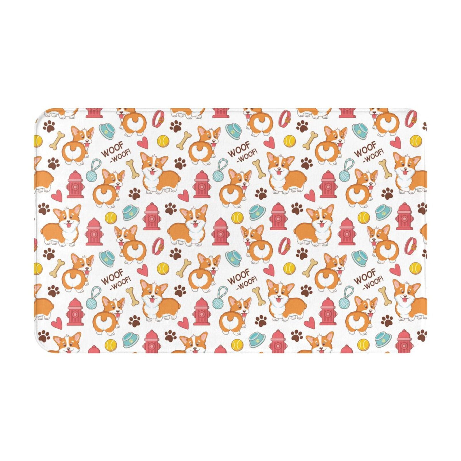 Cute Corgi Dog Play Props Front Door Mat, Indoor Mats for Bedroom ...
