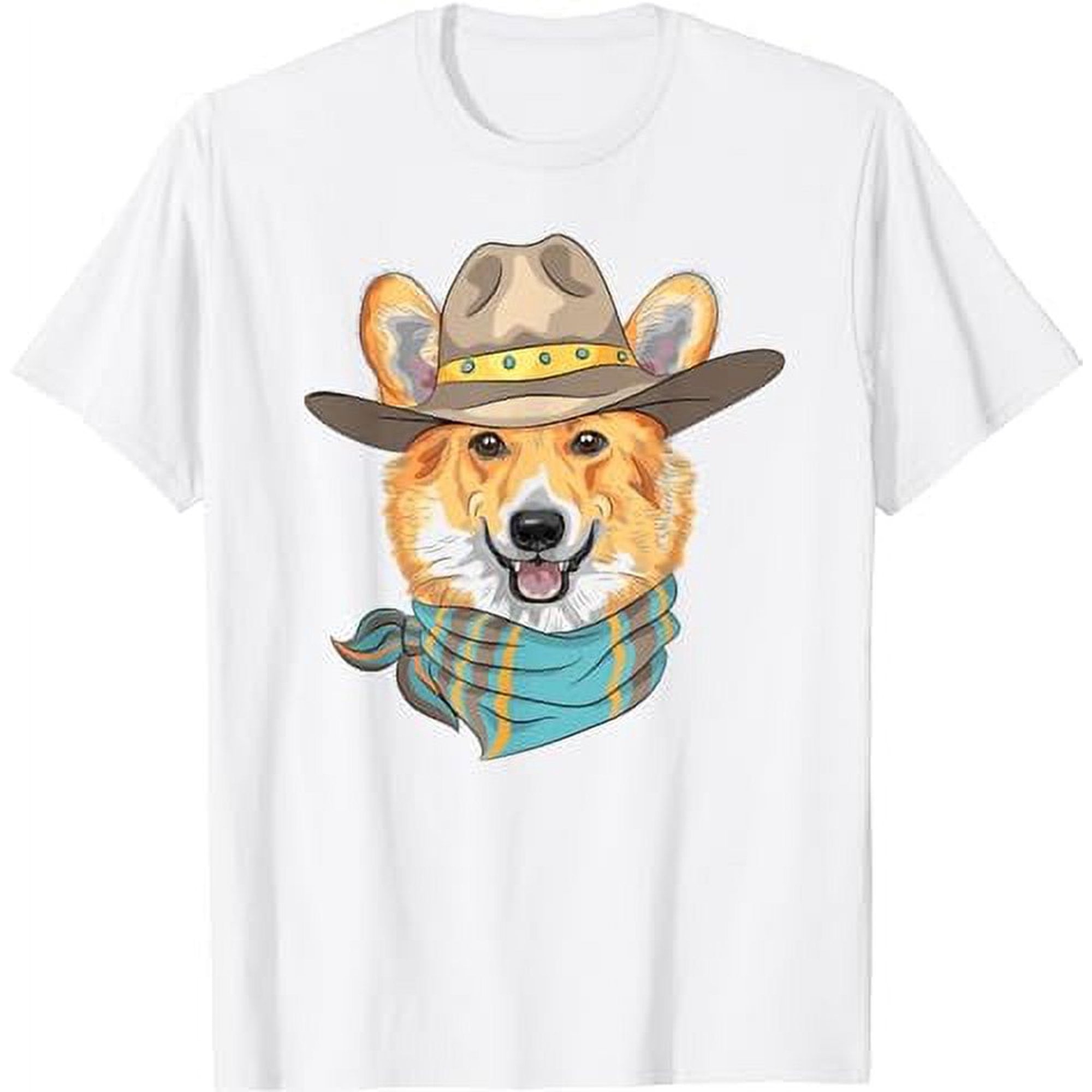 Cute Corgi Dog Wearing Western Cowboy Hat T-Shirt - Walmart.com