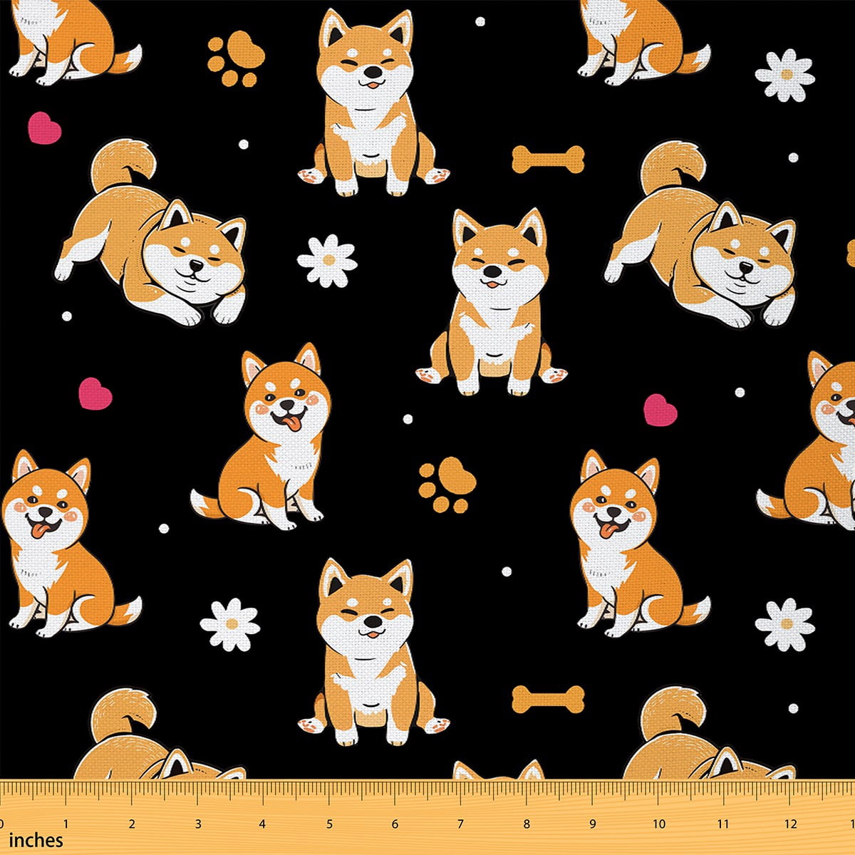 Cute Corgi Upholstery Fabric,Cartoon Lovely Puppy Fabric By The Yard ...