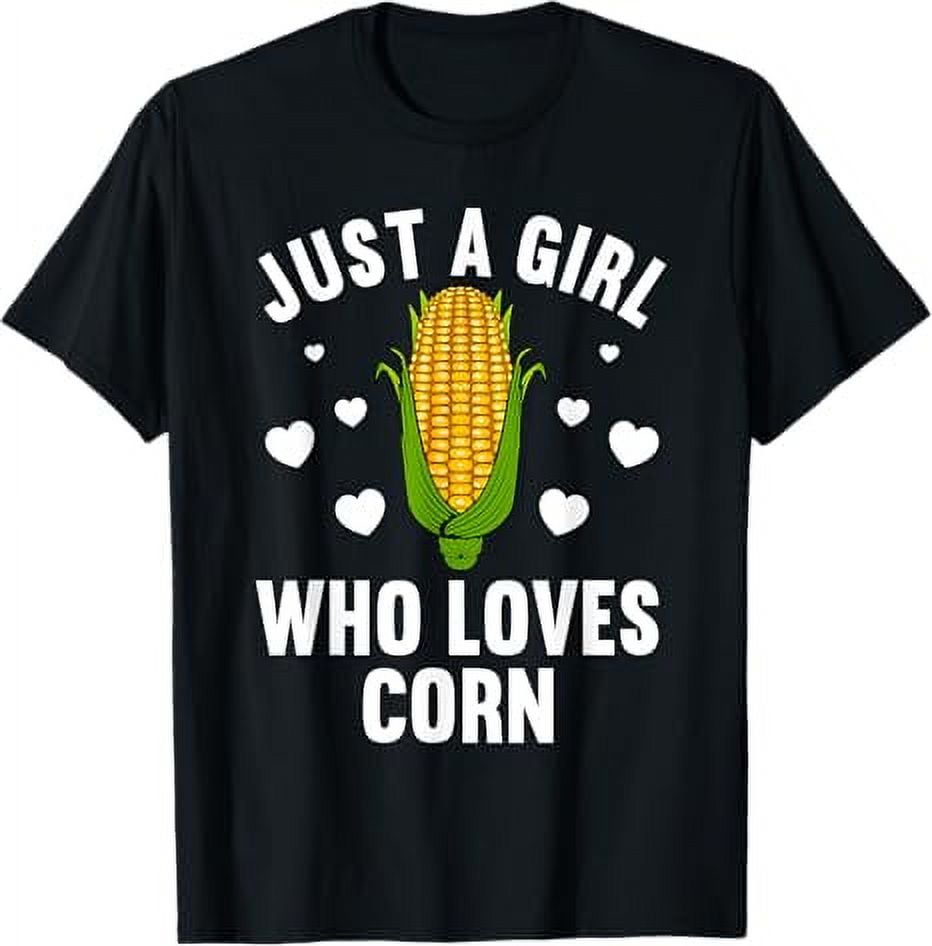 Cute Corn Art For Women Girls Kids Kernel Corn Cob Lovers T-Shirt ...