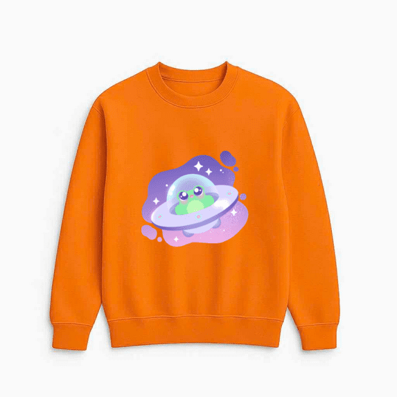 Cute Cosmic Frog UFO Cartoon Whimsical Outer Space Fun Artwork ...