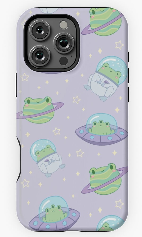 Cute Cosmic Frogs in Space Celestial Animal Art iPhone 11–16 Pro Max ...