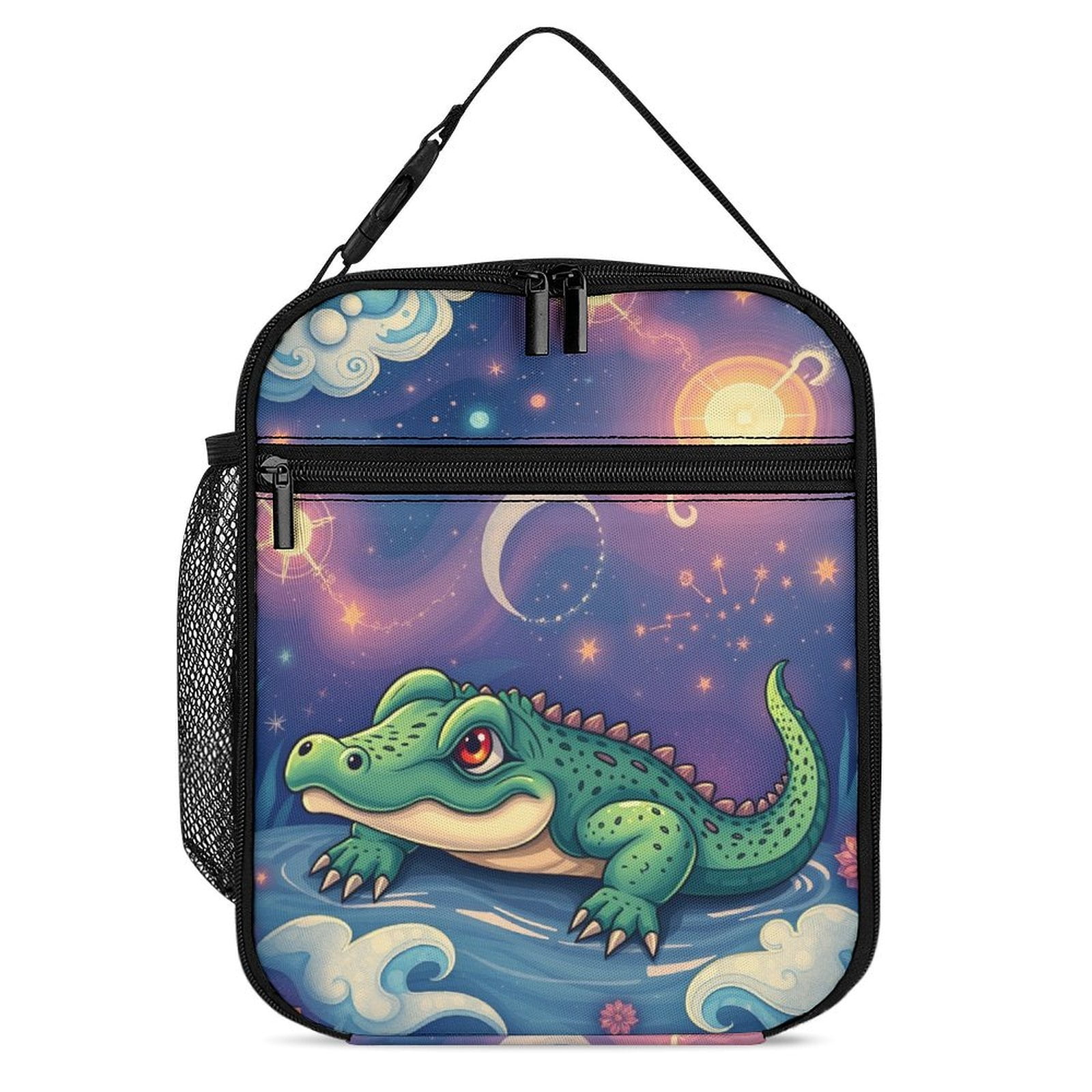 Cute Cosmic Gator Lunch Box for Women Portable Lunch Bag Reusable ...