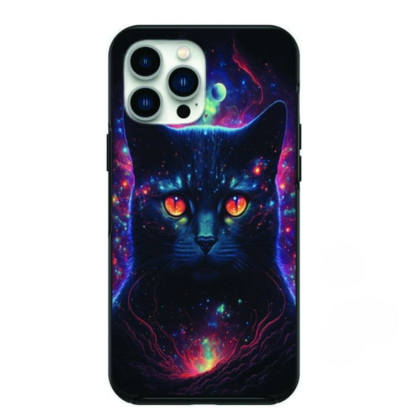 Cute Cosmo Cat in Outer Space Galaxy Case with iPhone 17 to 11 Pro Max ...