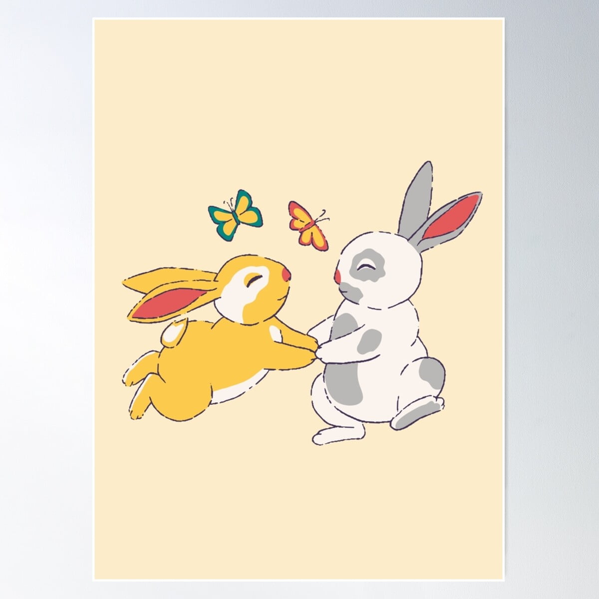 Cute Cottage Core Rabbit Valentine - Fairycore Poster Wall Art, Modern ...