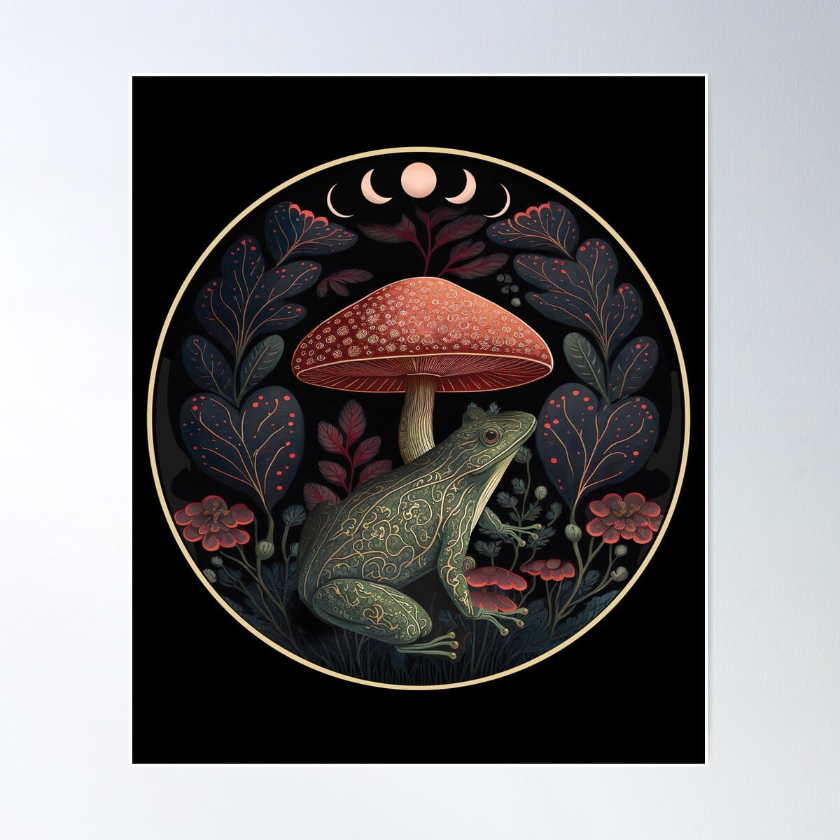 Cute Cottagecore Aesthetic Frog Mushroom Moon Dark Academia Goblincore ...