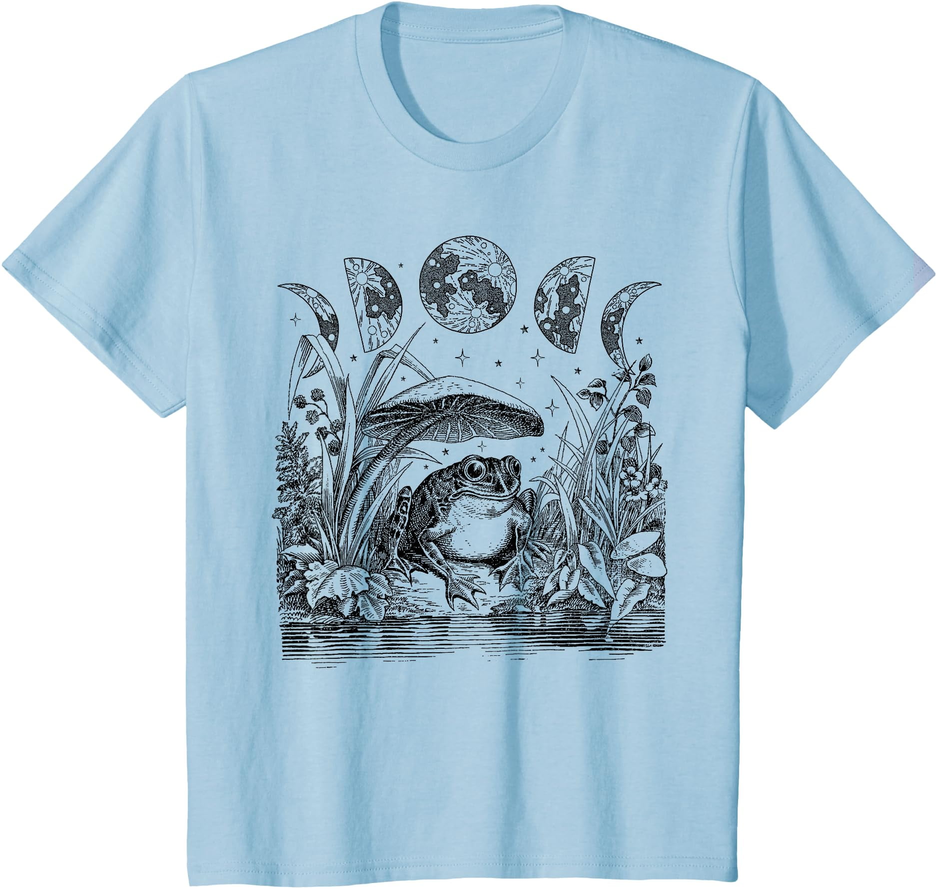 Cute Cottagecore Aesthetic Frog Mushroom Moon Witchy Vintage Youth Toddler T-Shirt,Daisy color ...