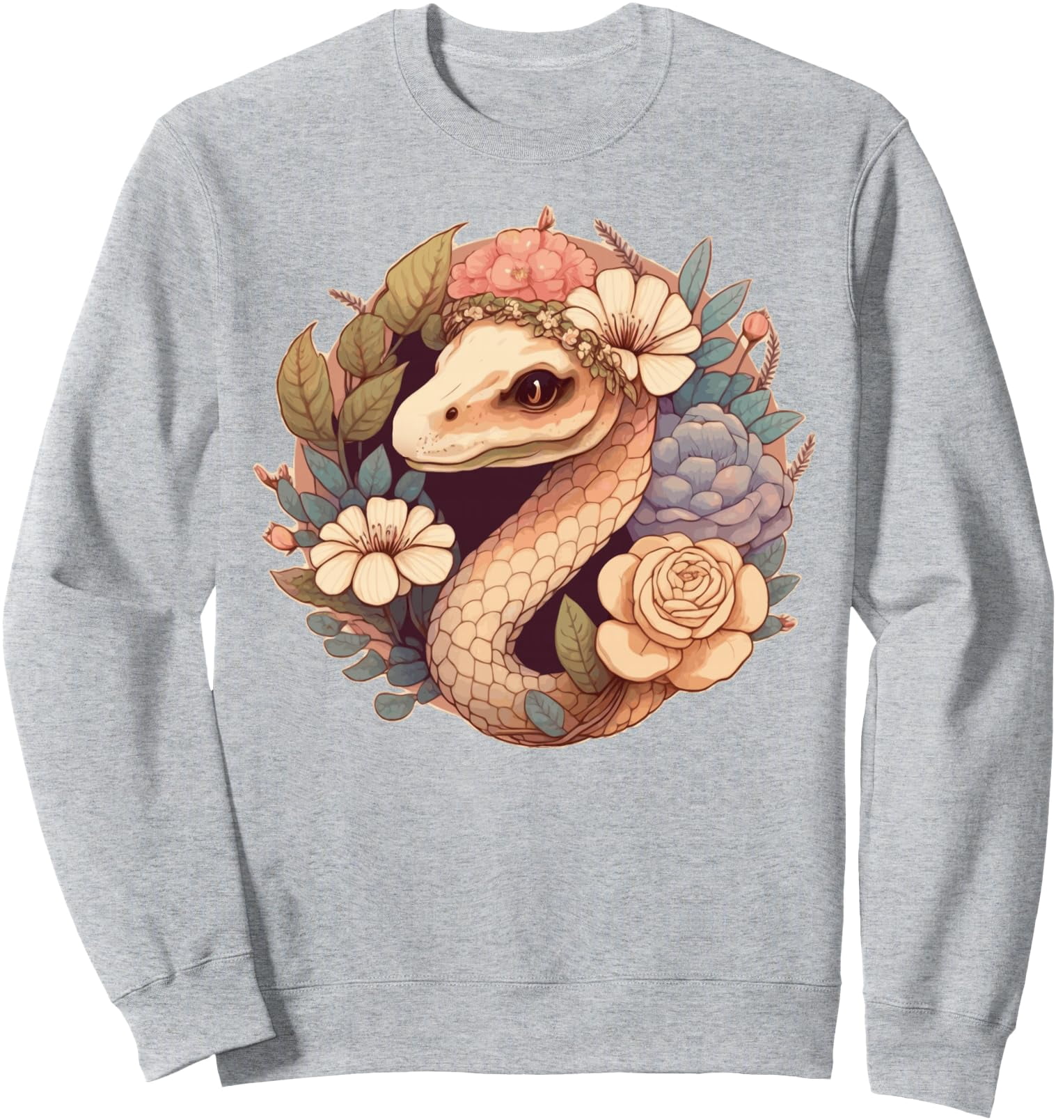 Cute Cottagecore Snake Serpent Goblincore Aesthetic Black Sweatshirt ...