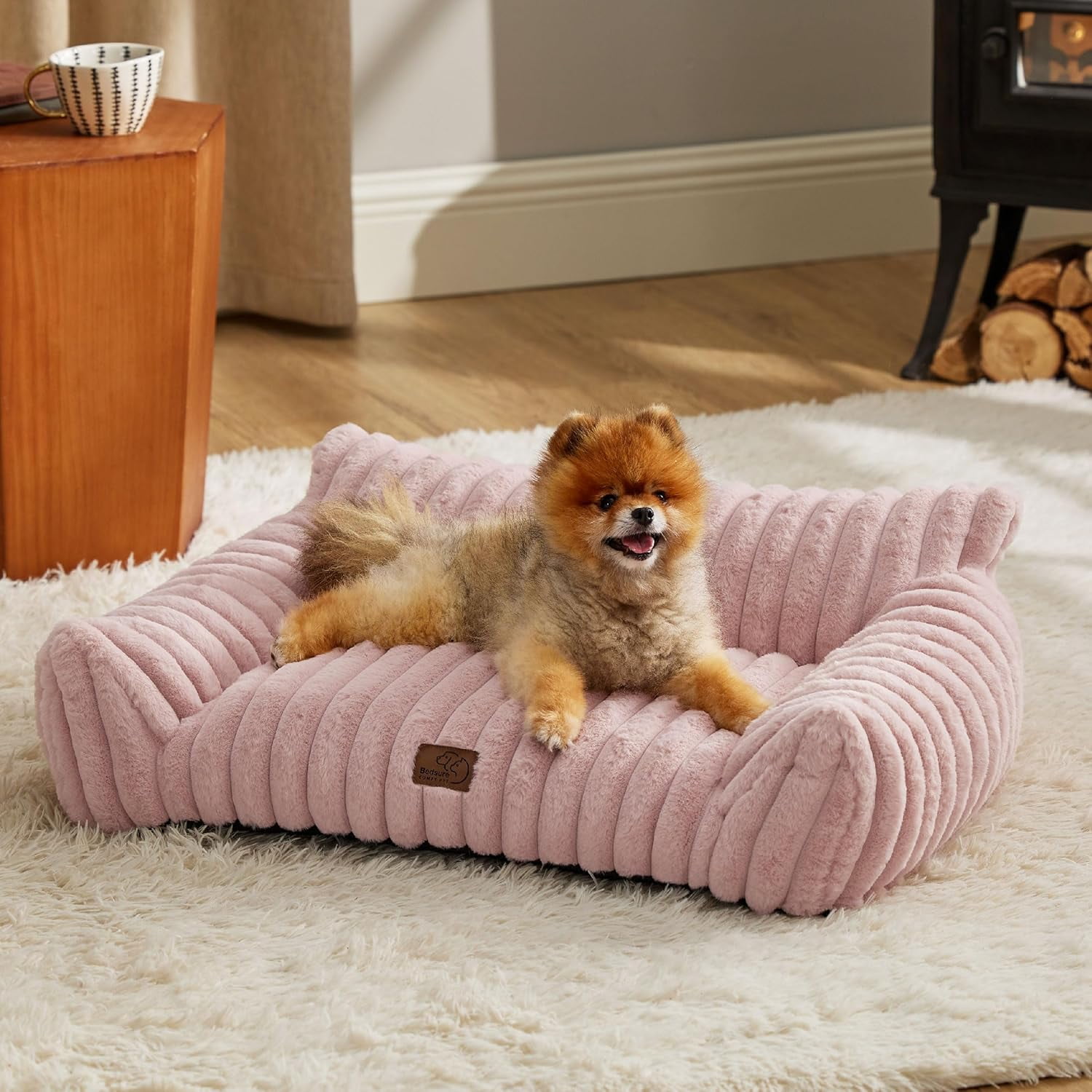 Cute Couch for Pets - Fluffy Pet Sofa with Premium Soft Corduroy Fleece ...