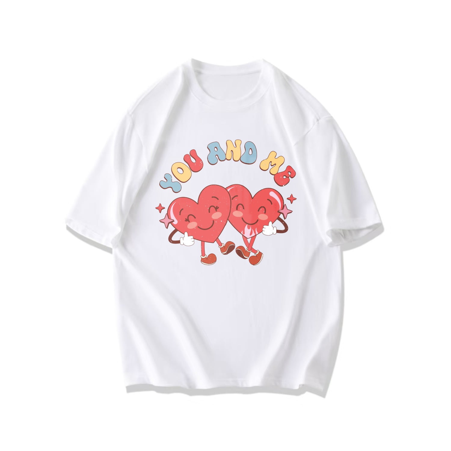 Cute Couple Hearts T Shirt Black You And Me Cartoon Love Design For ...