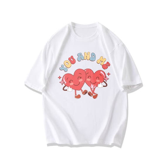 Cute Couple Hearts T Shirt Black You And Me Cartoon Love Design For ...