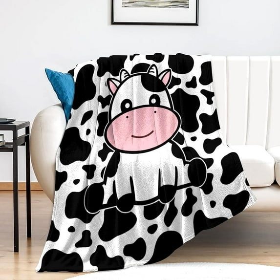 Cute Cow Blanket Soft Cozy Flannel Cow Throw Blankets Kids Adults for ...