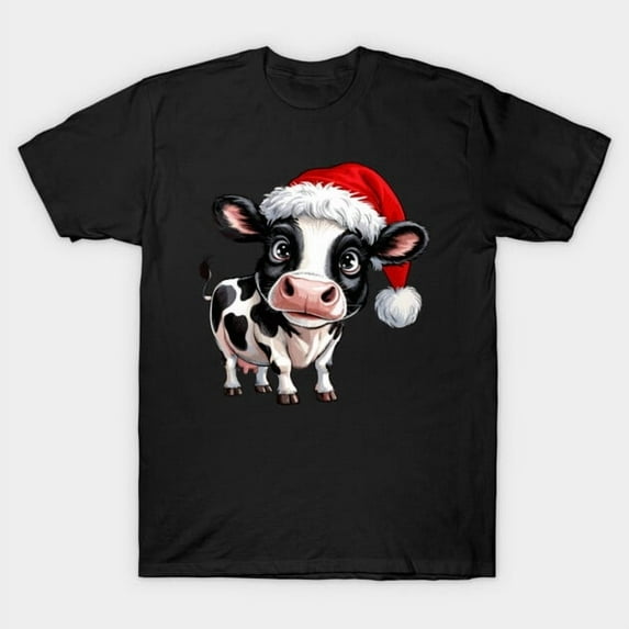 Cute Cow Christmas Happy Holidays Animal Lover Rustic Graphic, H36888 ...