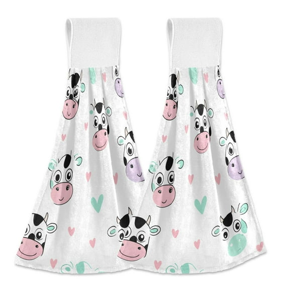 Cute Cow Hand Towels 2 Pack Quick Drying Home Storage Kitchen Towel ...