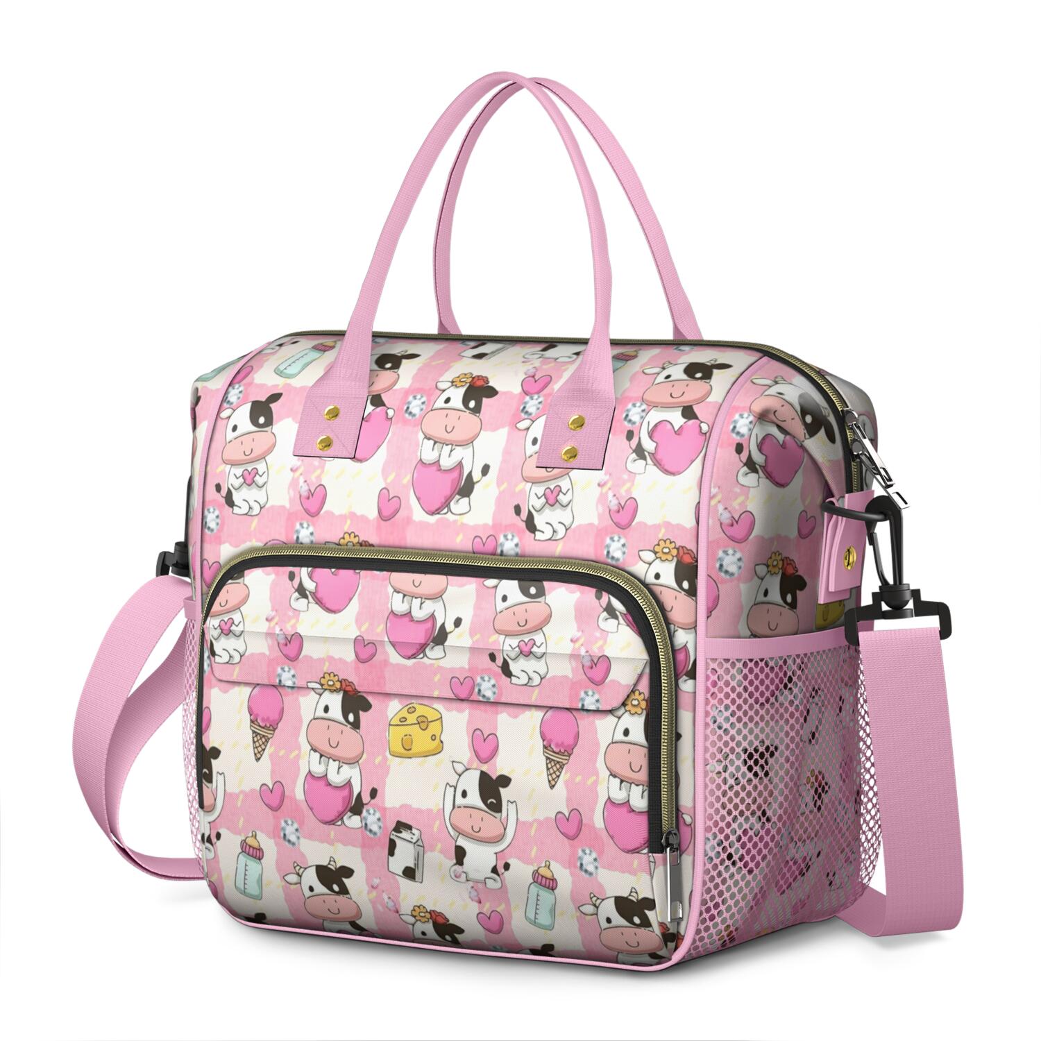 Cute Cow Pattern Lunch Box for School,Insulated Large,Lunch Bag ...