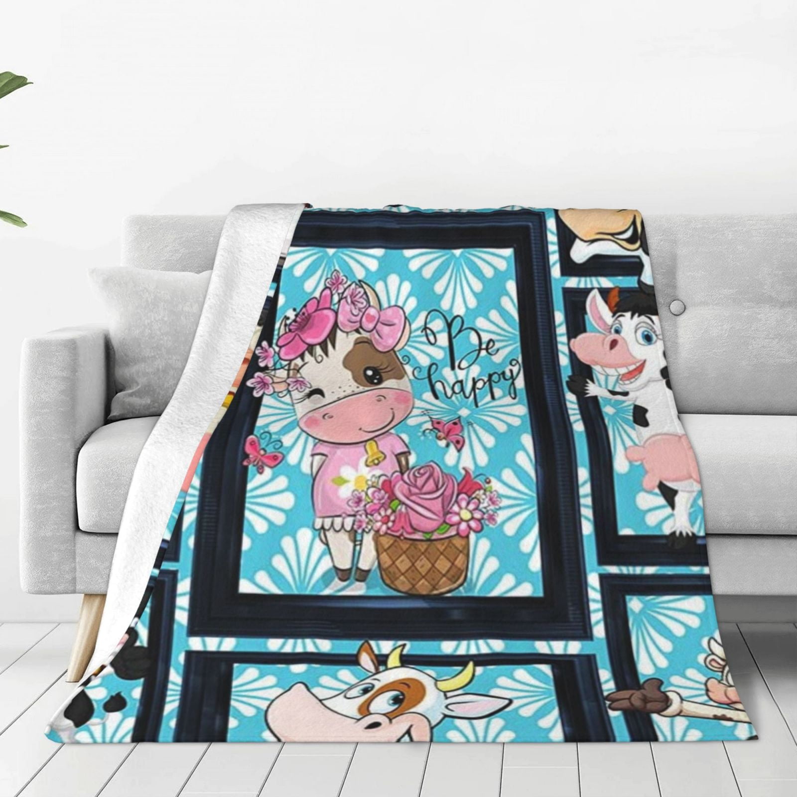 Cute Cow Print Blanket Bedding Cow Decor for Couch Sofa Cows Gifts for ...
