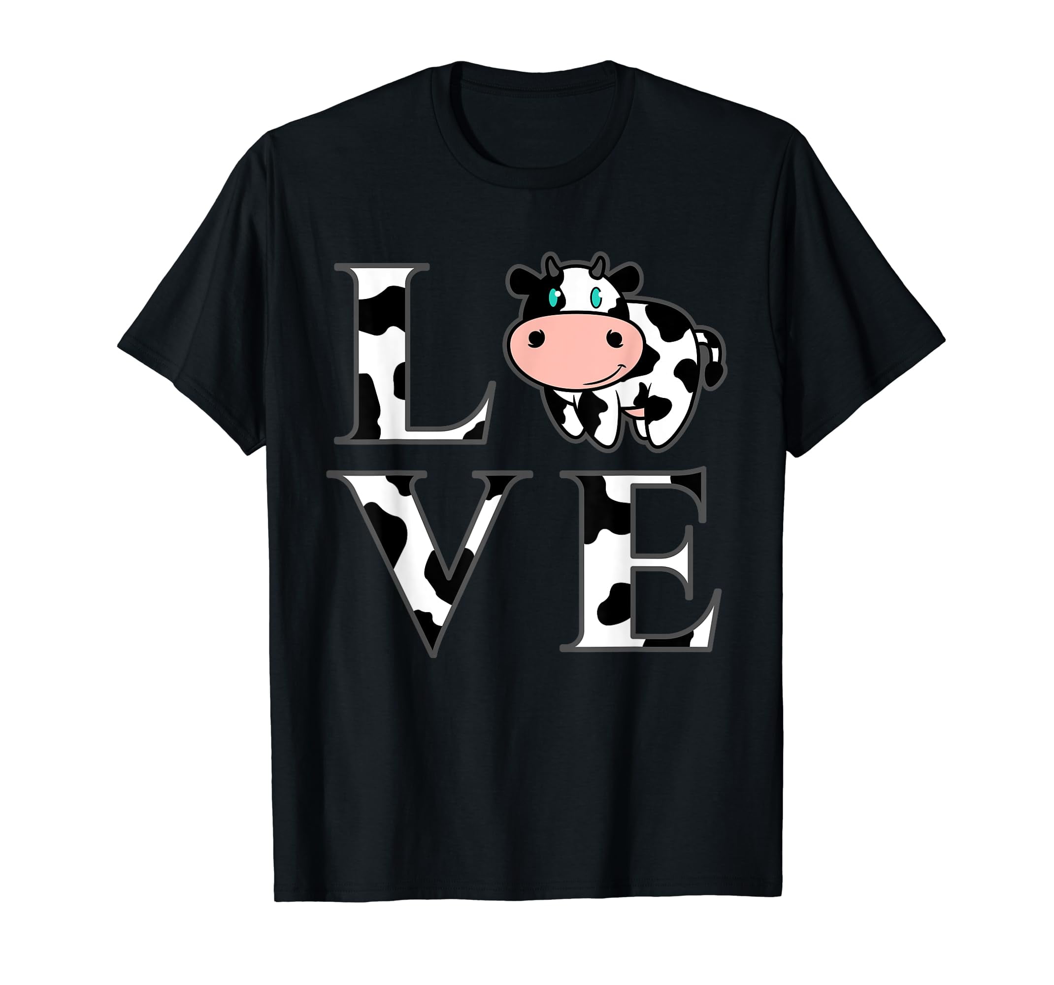 Cute Cow Print I Love Cows Funny Farming Gift Men Women Kids T-Shirt ...