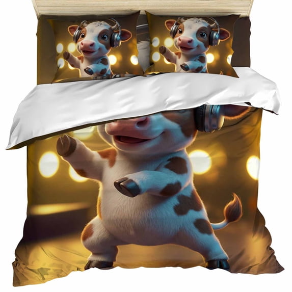 Cute Cow Set of 4 Bedding Quilt Covers, Funny Abstract Animals Print 4 ...