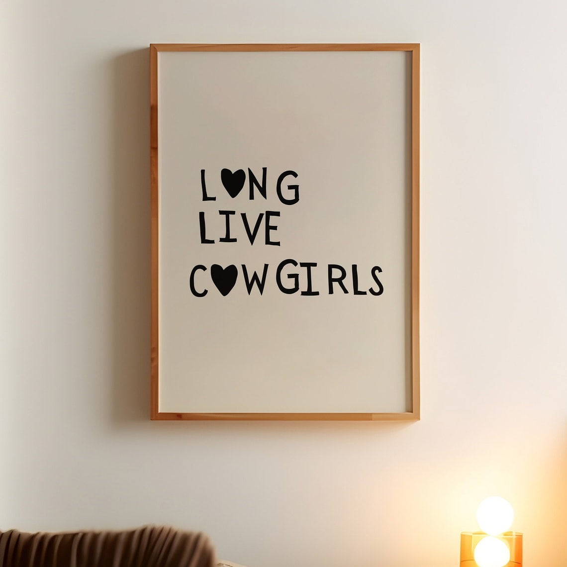 Cute Cowgirl Print Girly Western Wall Art Heart Typography Poster Wild West Print Trendy Western ...