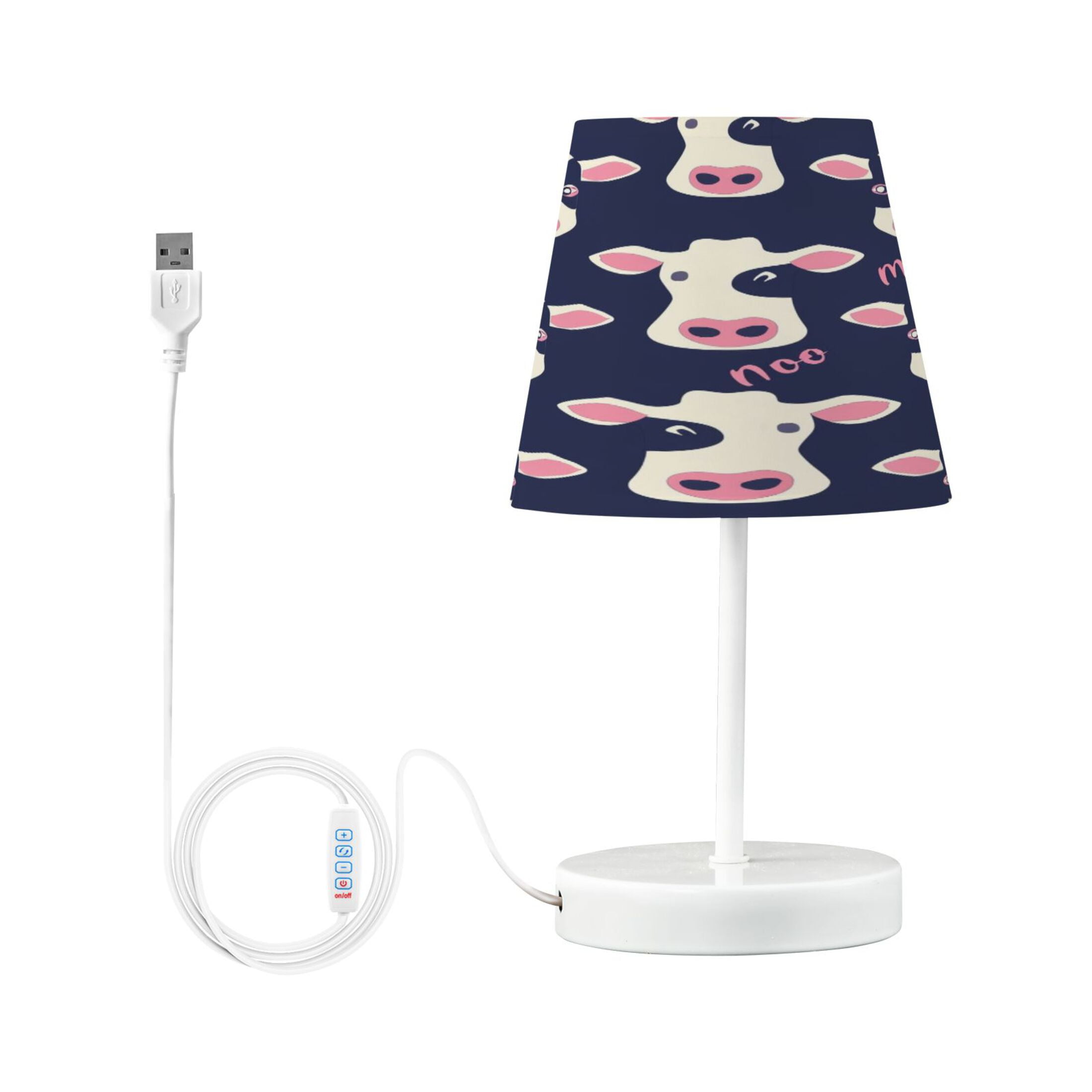 Cute Cows Face Desk Lamp LED Table Nightstand Lamps with 3 Color ...