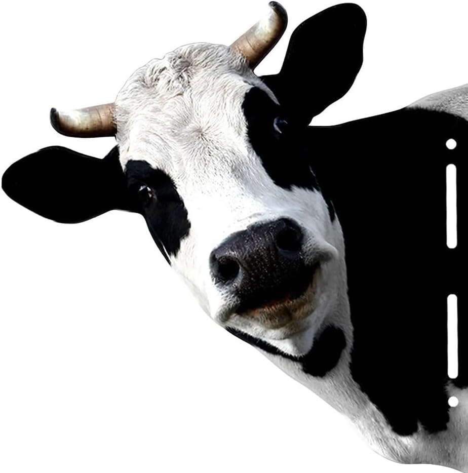 Cute Cows Head Shape Iron Silhouette,Funny Cow Decor - Peeping Cow ...