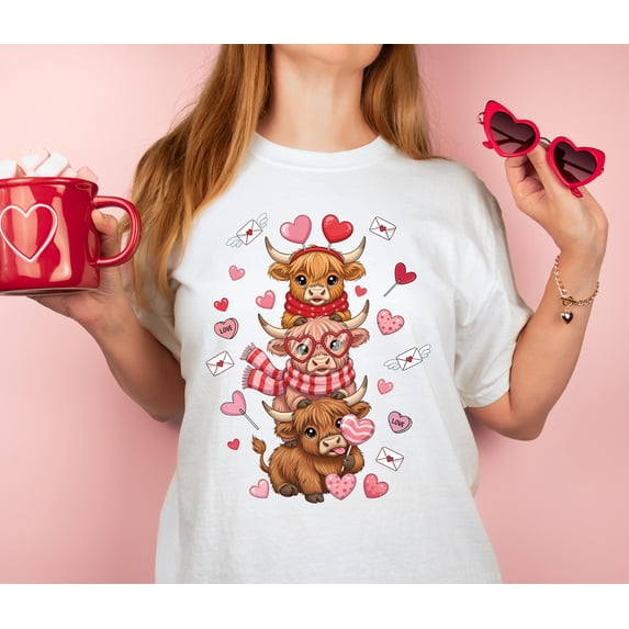 Cute Cows T-Shirt, Love Valentine's Day Tee, Country Side Gift , Pink ...