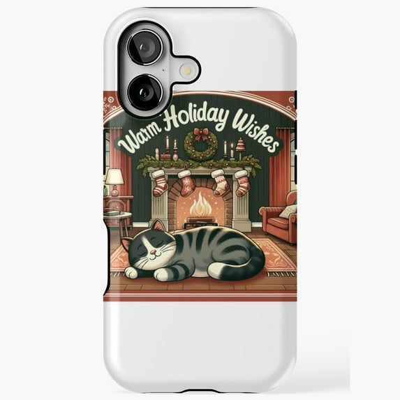 Cute Cozy Cat Christmas Comfort Scene with iPhone 17 through 11 Pro Max ...