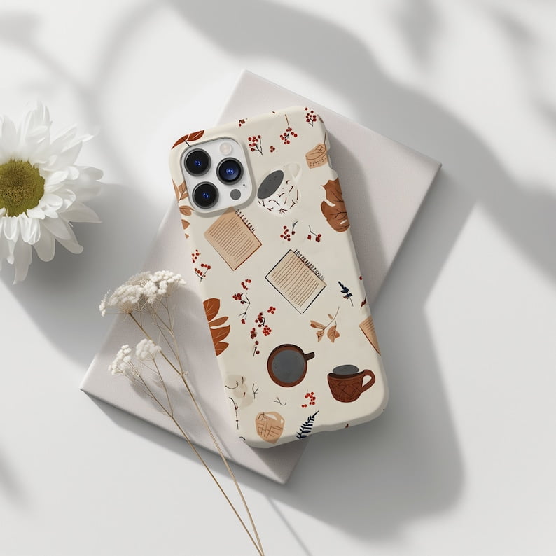 Cute Cozy Fall Books and Latte Autumn Collage iPhone 11–16 Pro Max ...