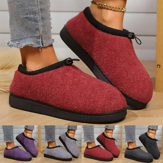 Cute Cozy Fuzzy Slippers For Women Winter Warm Plush Comfy Indoor ...