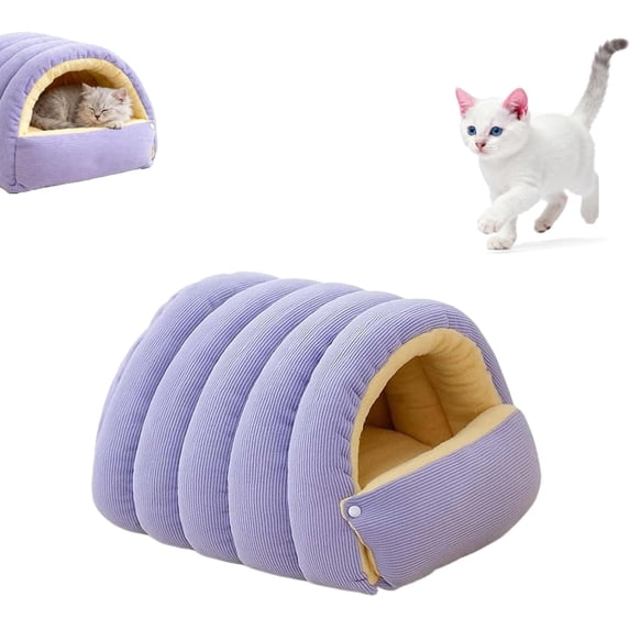 Cute Cozy Safe Hideaway Cat Bed, Removable and Washable Winter Closed ...