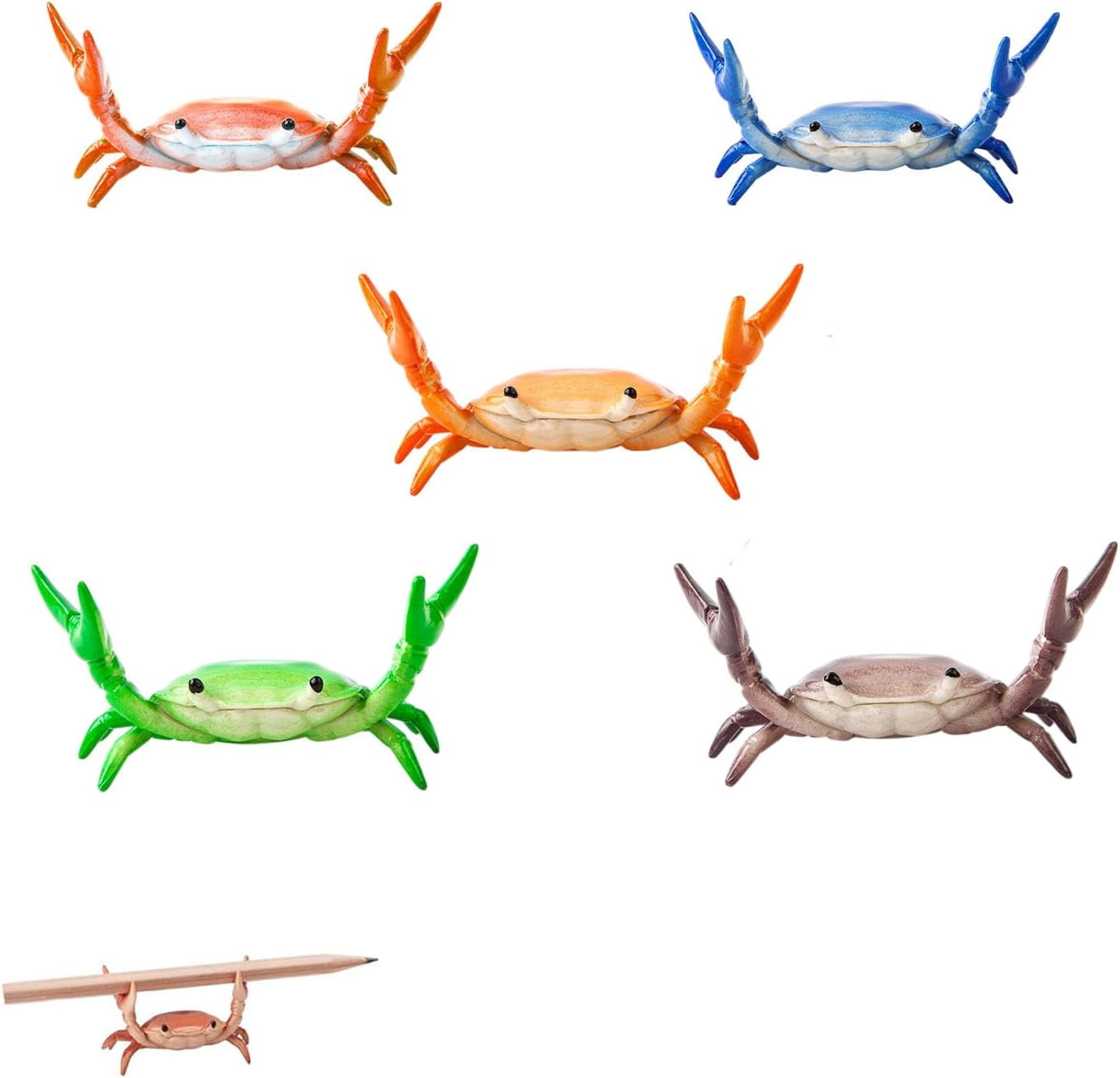 Cute Crab Shaped Pen Holder,Funny Weightlifting Desk Crab Pencil Rest ...