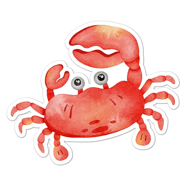 Cute Crab Sticker Indoor Outdoor Phone Decal Water Bottle Stickers Car ...