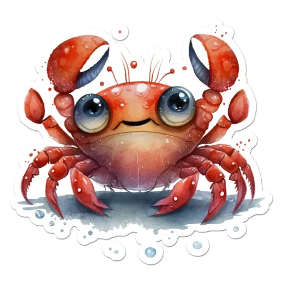 Cute Crab Sticker Phone Decal Water Bottle Stickers Car Decals, Laptop ...
