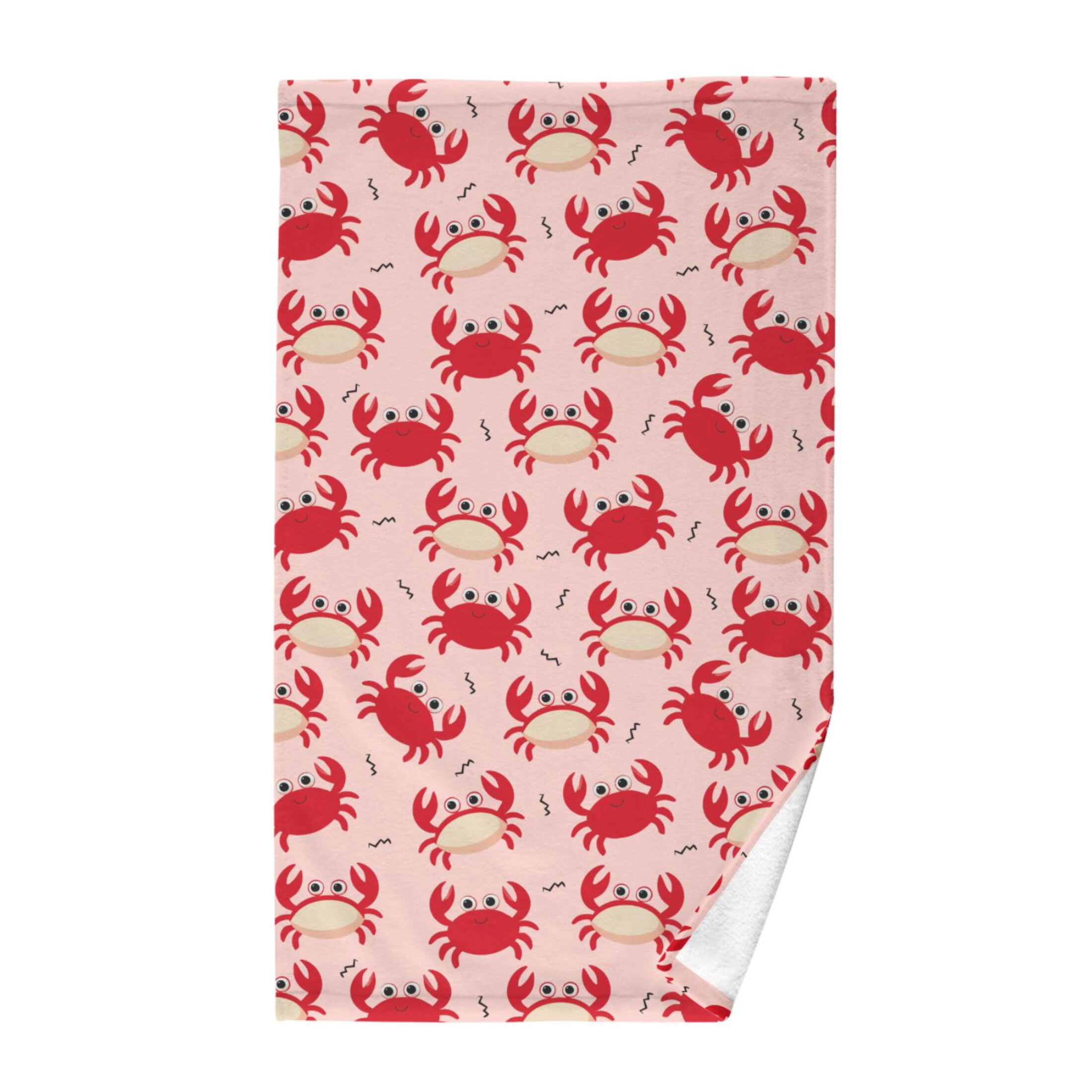 Cute Crabs Bath Towel 100% Cotton Soft Thick High Absorbency Hand Face ...