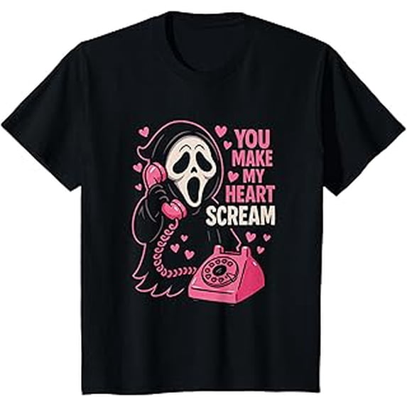 Cute Creepy Horror Make My Heart Scream Valentine’S Day T-Shirt ...