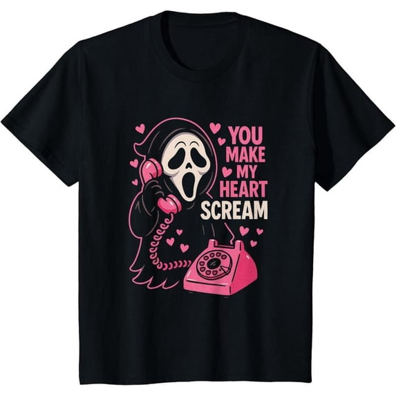 Cute Creepy Horror Make My Heart Scream Valentine’s Day T-Shirt ...