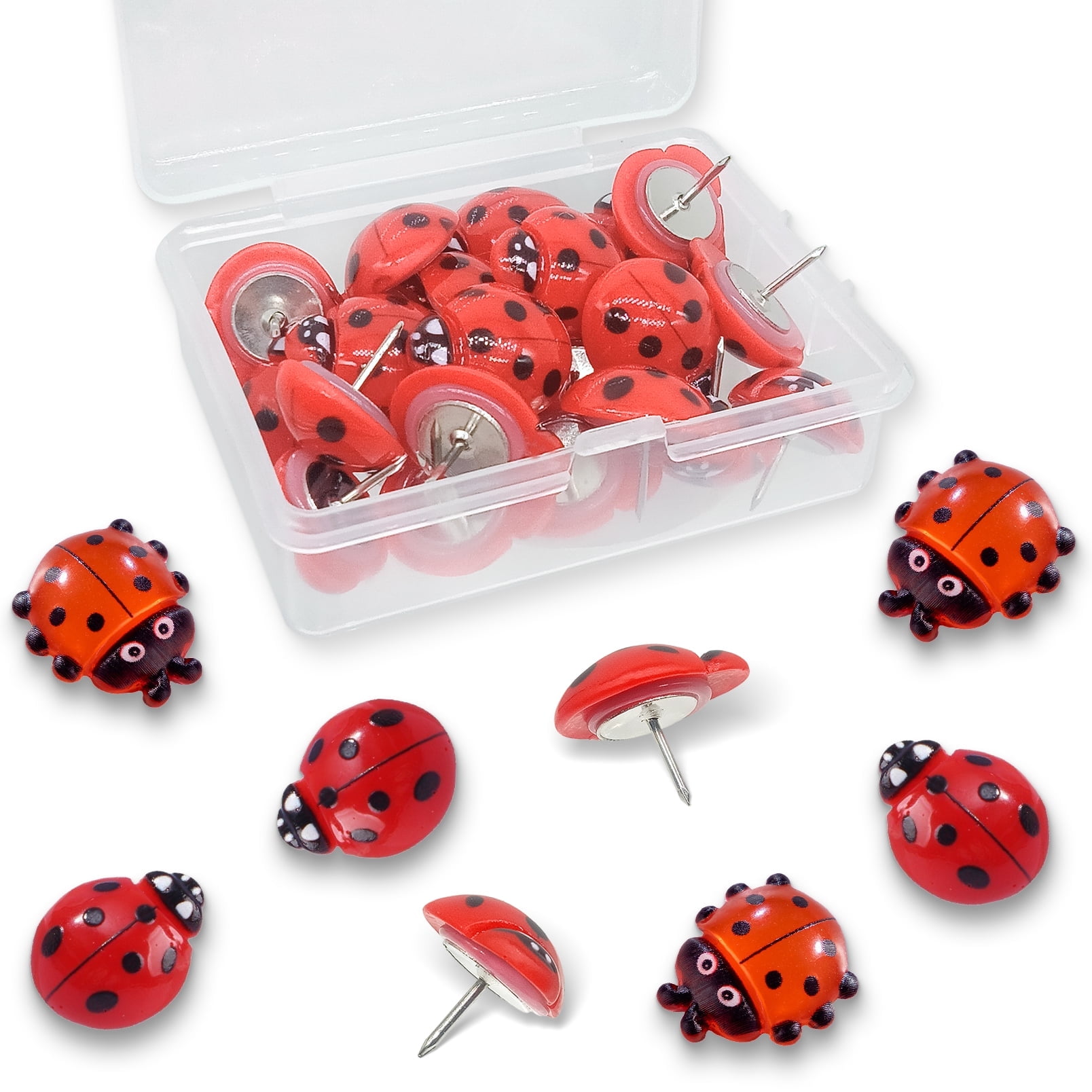 Cute Critter Ladybug Decorative Fun Push Pins, Resin & Metal Animal ...