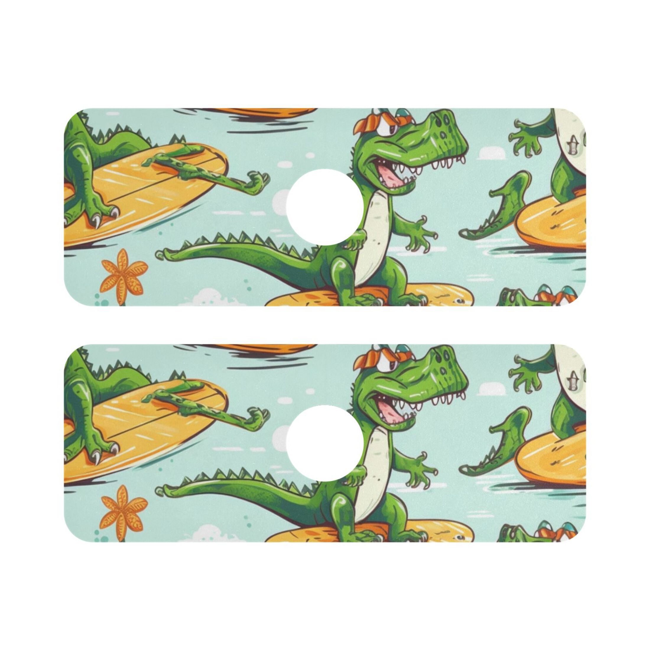Cute Crocodile 2 Pack Sink Splash Guard Faucet Drying Mat Absorbent ...