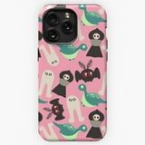 Cute Cryptids Pink Pattern Mythic Animal Design iPhone Case 17 to 11 ...
