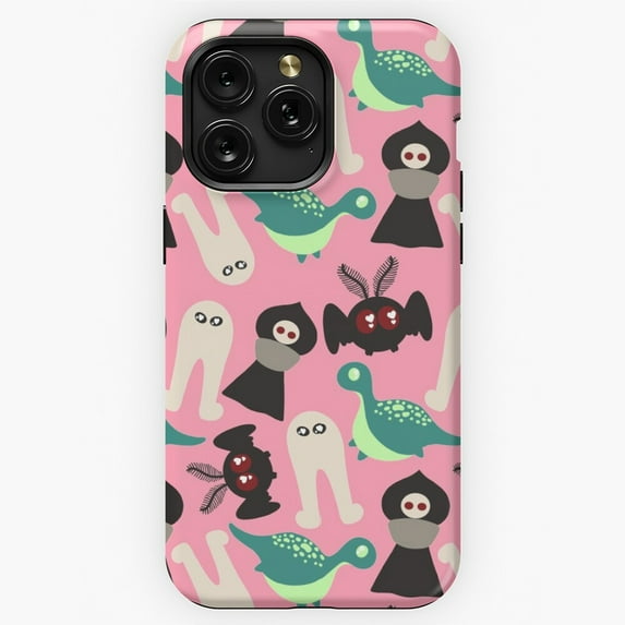 Cute Cryptids Pink Pattern Mythic Animal Design iPhone Case 17 to 11 ...
