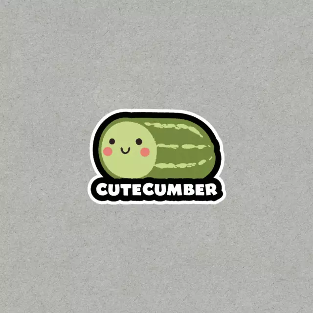 Cute Cucumber Vegetable Sticker - Kawaii Pun Decal For Laptop ...