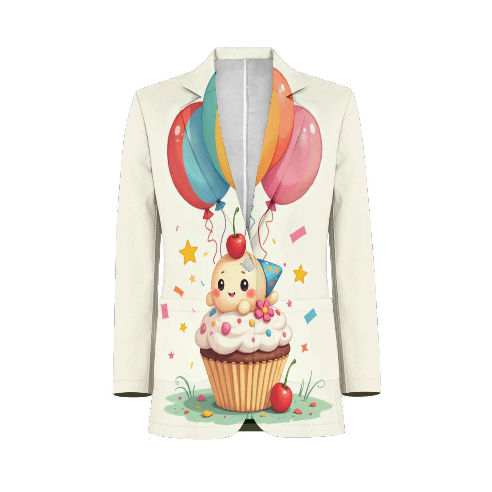 Cute Cupcake Birthday Party Celebration Men's Suit Blazer Casual Party ...