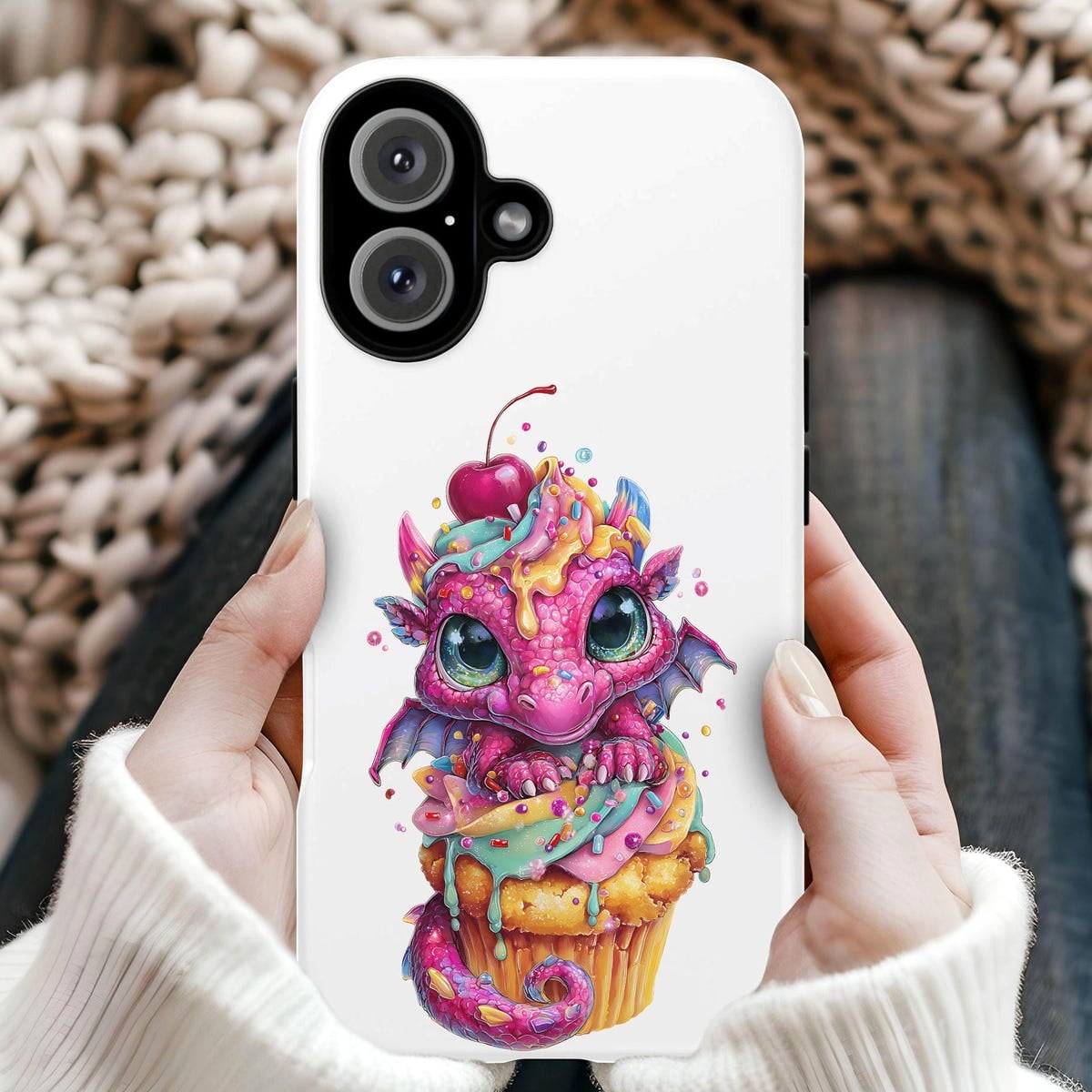 Cute Cupcake Dragon Whimsical Fantasy Phone Case 17 through 11 Pro Max ...