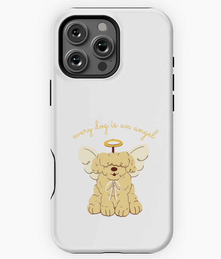 Cute Curly Dog as Angel Costume M10433 Phone case for iPhone 11 to 16 ...