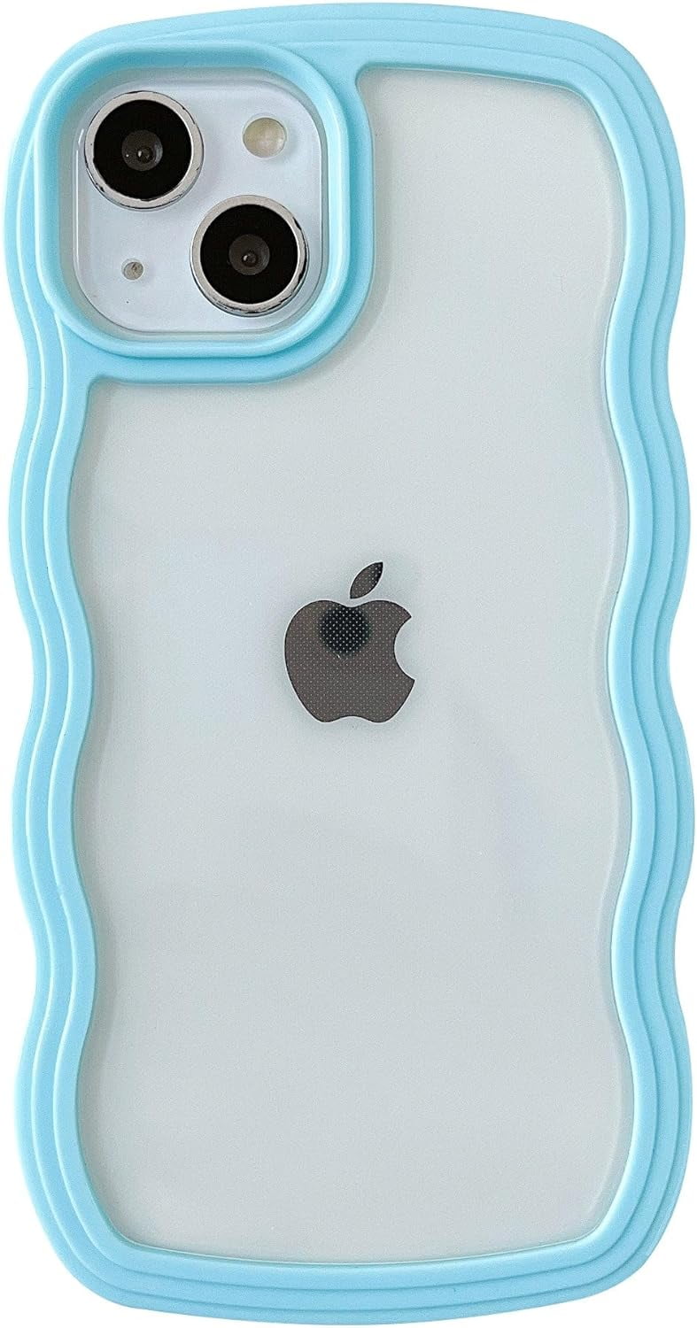 Cute Curly Wave Frame Shape Shockproof Soft Compatible with iPhone Case ...