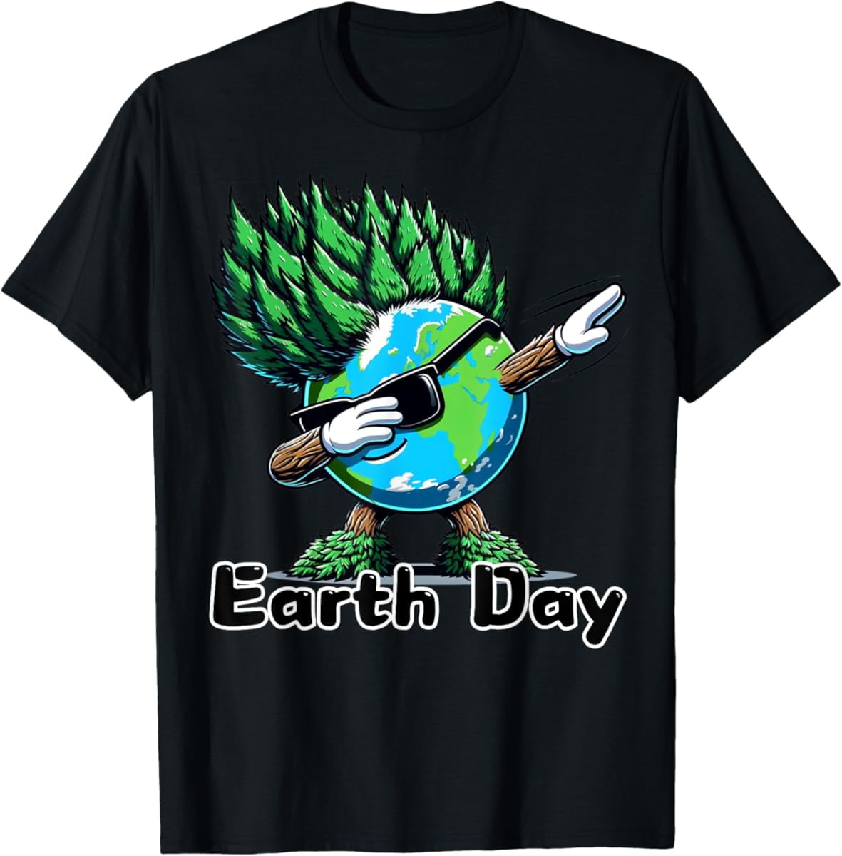 Cute Dabbing Earth Mohawk Trees Earth Day Dance Boys Kids T-Shirt ...