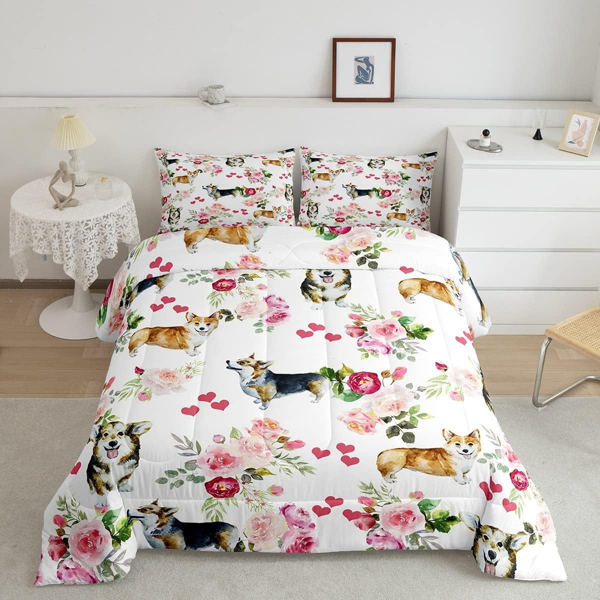 Cute Dachshund Comforter Set for Kids Boys Girls,Lovely Puppy Pet ...